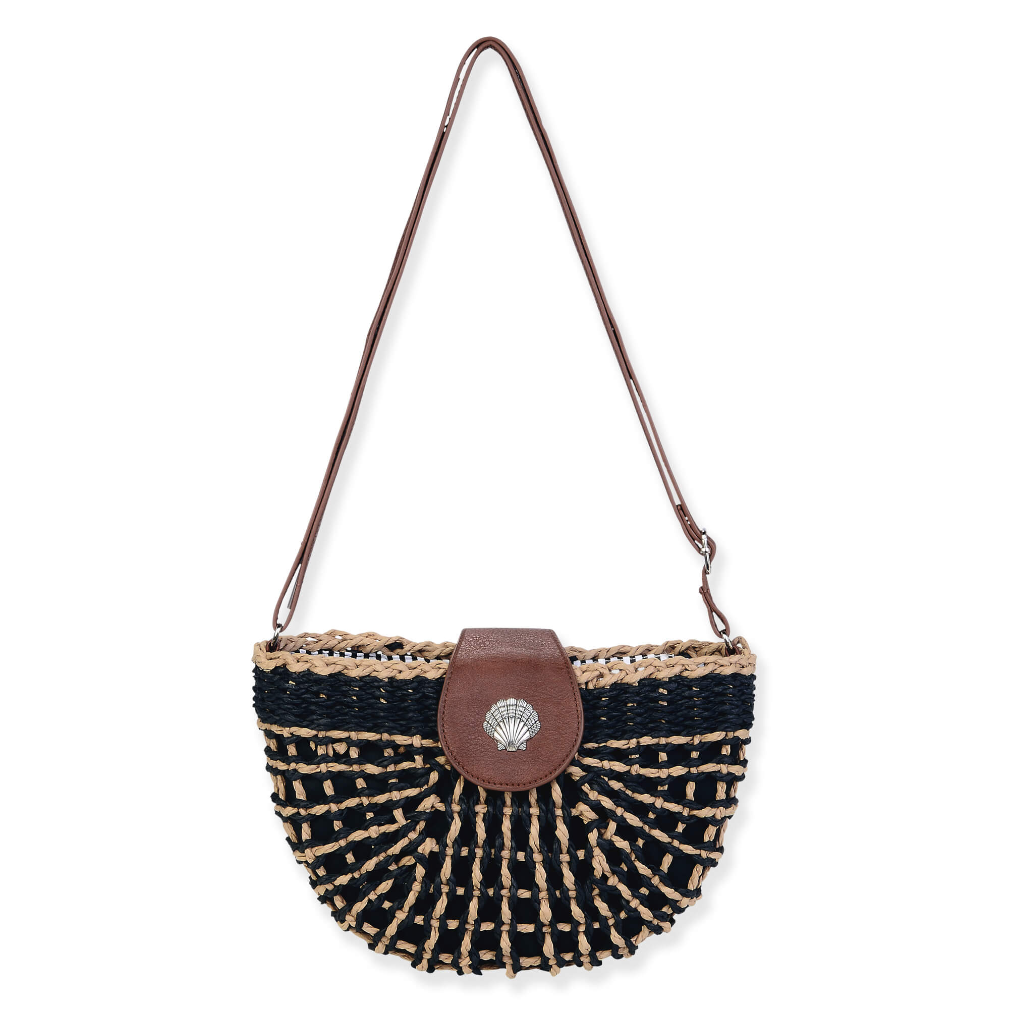 Black, Paper Straw Crossbody | CE6736 B | Natural Straw Bags Small ...