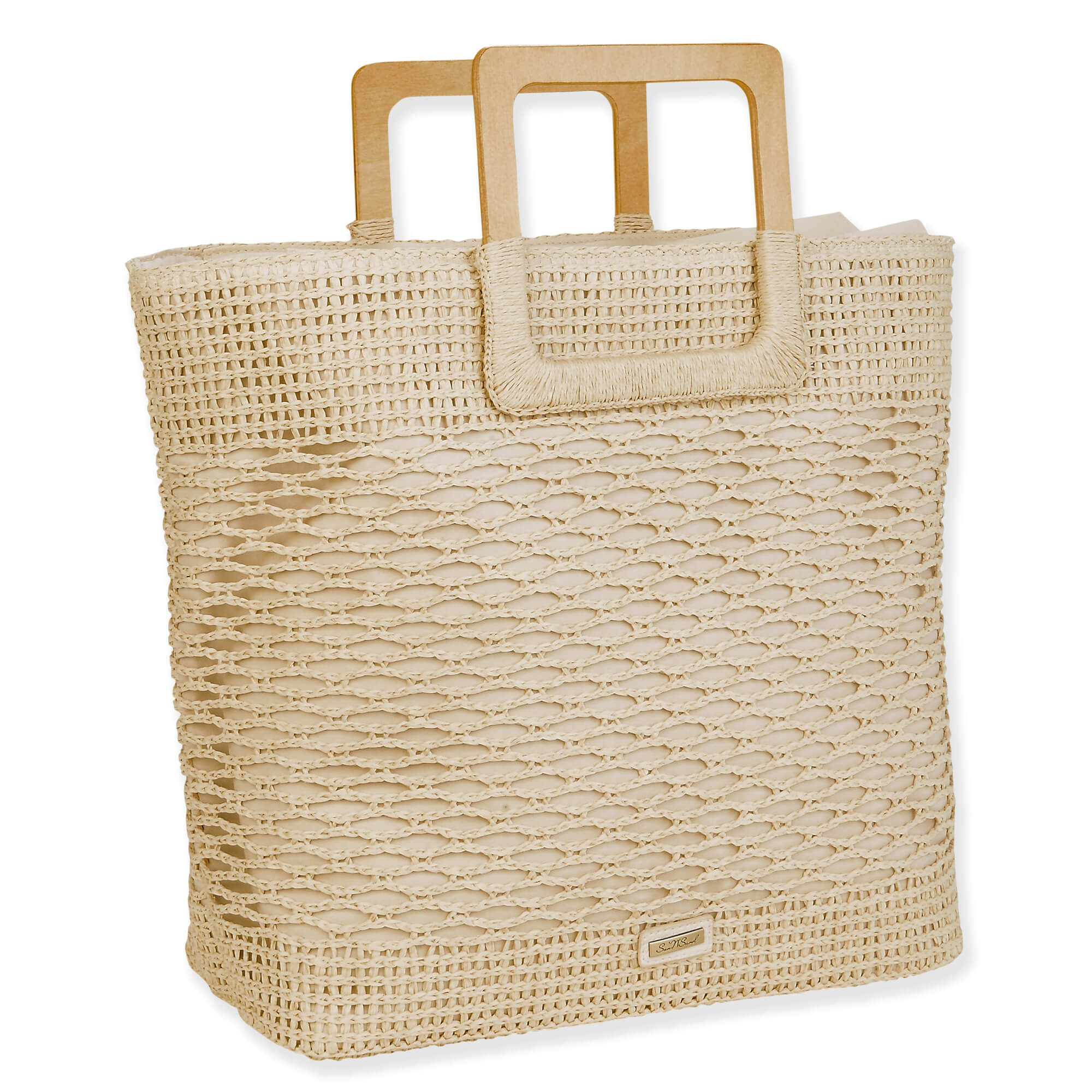 Natural, Paper Crochet Shoulder Tote | CE6699 A | Crochet Bags Large ...