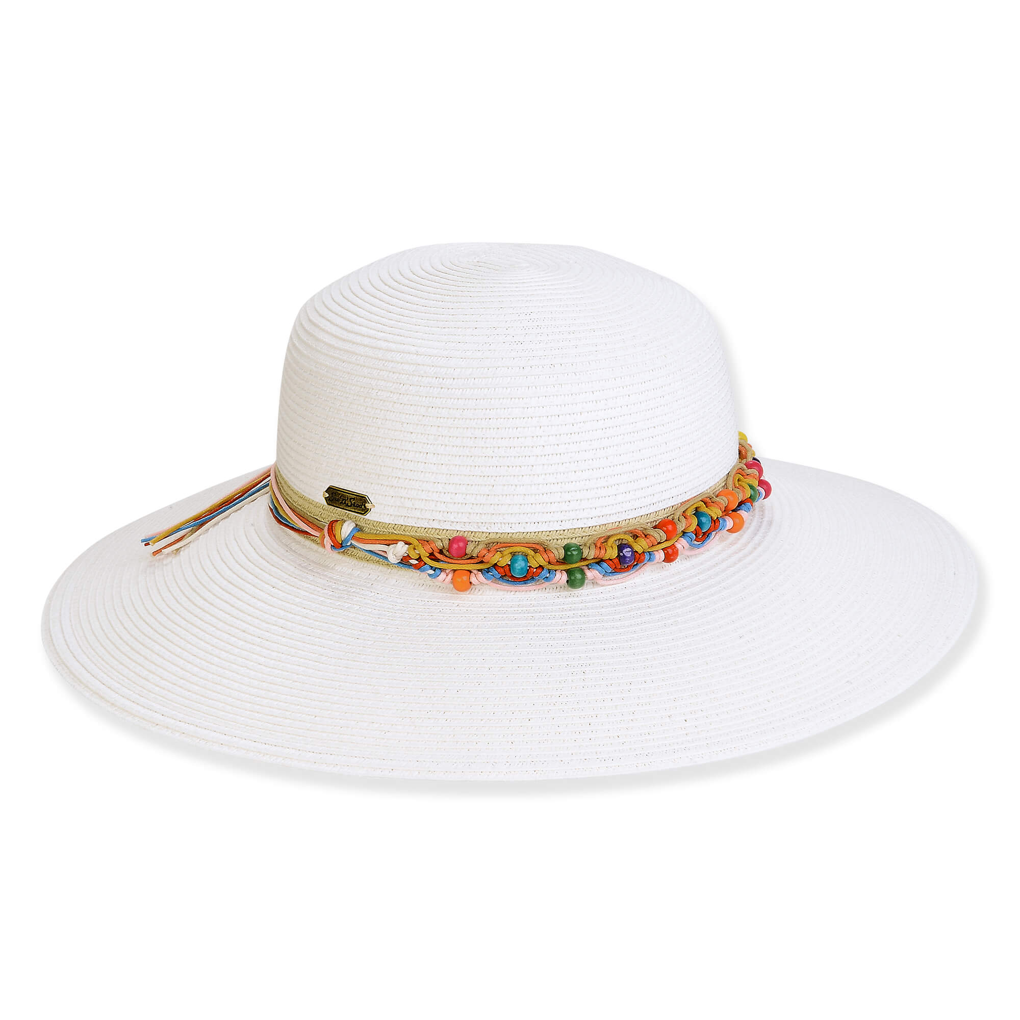 Women's White, Paperbraid Floppy, Brim 4" | Sun N Sand | HH3390 A