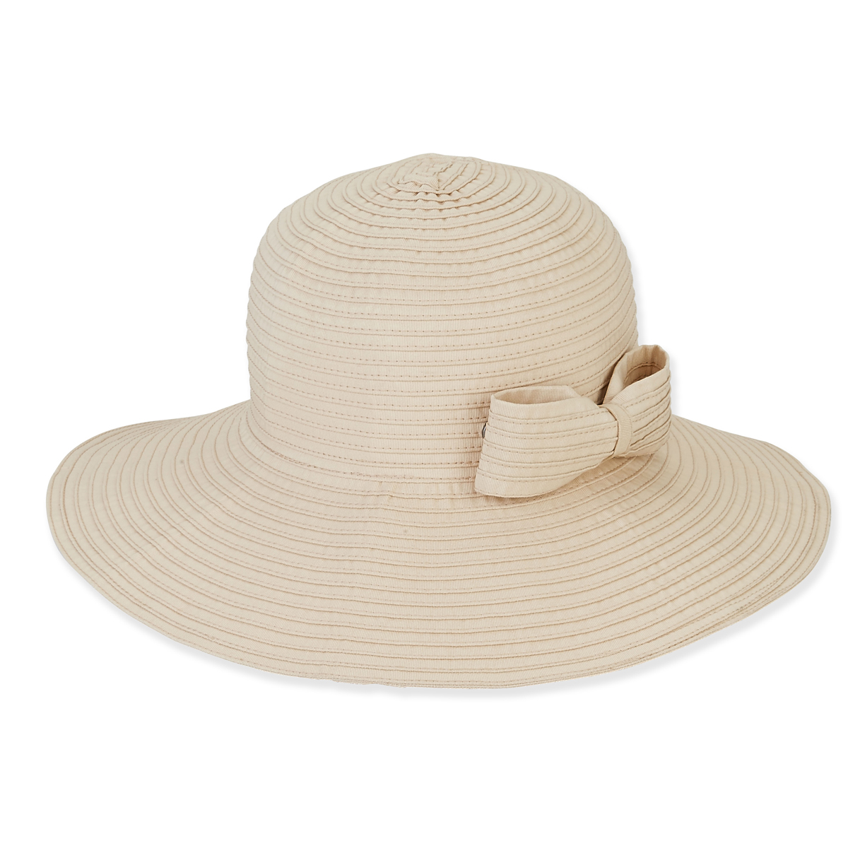 FOLDABLE HAT W/BOW TRIM - Sun 'N' Sand Accessories