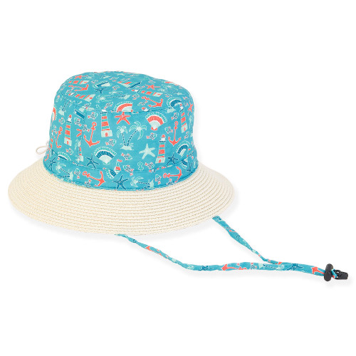 Silas | Infant Boy Cotton Paper Straw Bucket Hat | HK472 | Sunny Dayz