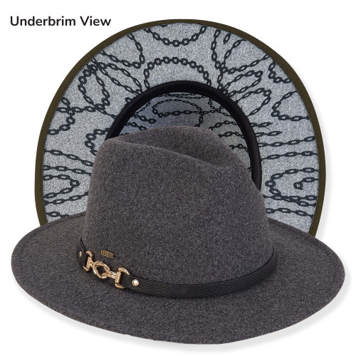 ADORA | Fern | Women's Poly Felt Safari Faux Leather Metal Clasp Trim ...