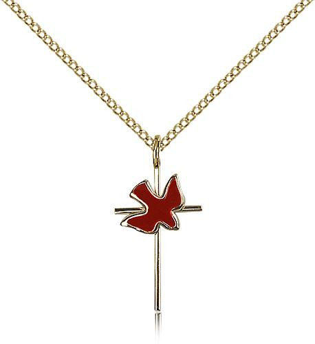 Gold Filled Cross / Holy Spirit Pendant, Gold Filled Lite Curb Chain, 3 ...