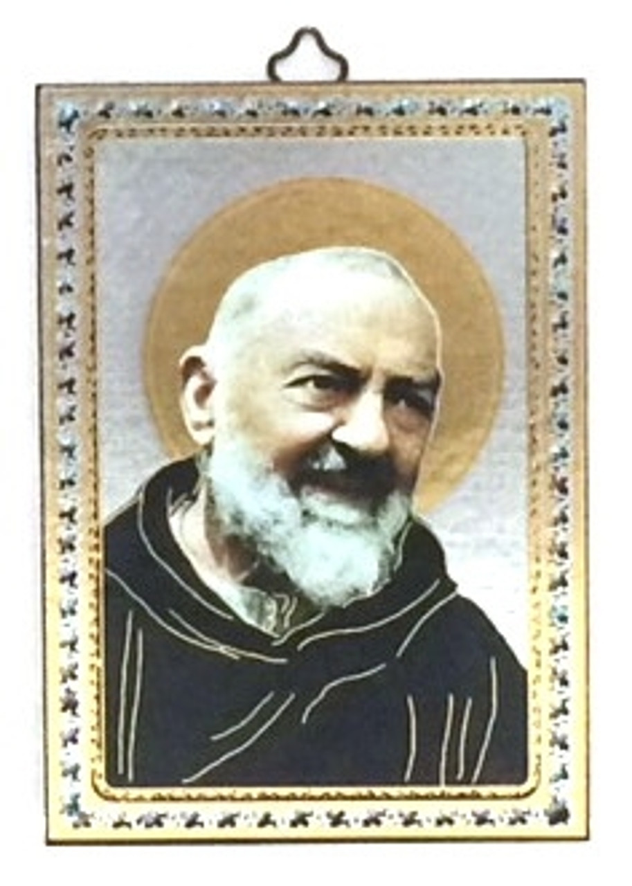 Italian Made St Padre Pio Wall Plaque 47 300 Pp