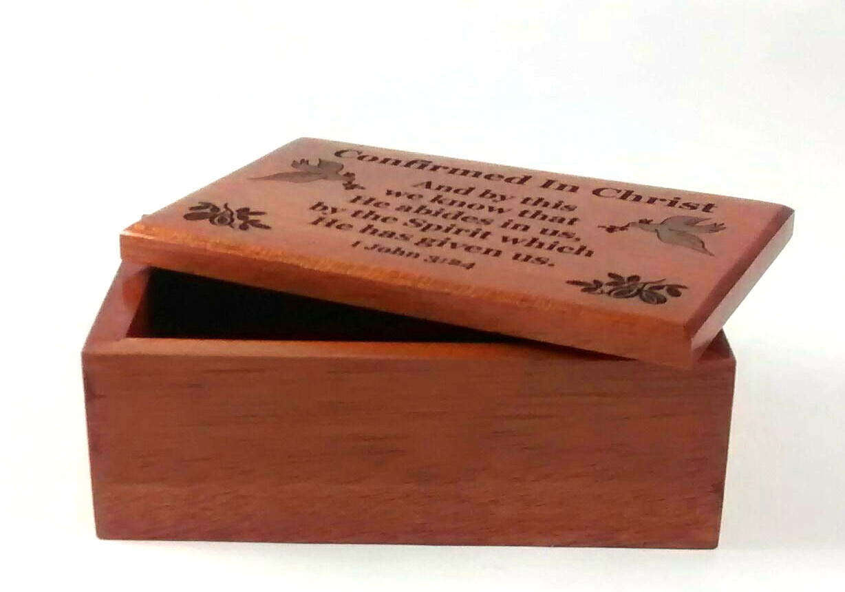 Mahogany Confirmation Keepsake Box N1513CC