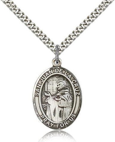 Sterling Silver San Juan de La Cruz Pendant, Stainless Silver Heavy ...