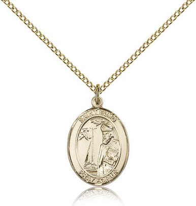 Gold Filled St. Elmo Pendant, Gold Filled Lite Curb Chain, Medium Size ...