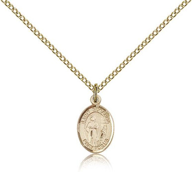 Gold Filled St. Susanna Pendant, Gold Filled Lite Curb Chain, Small ...
