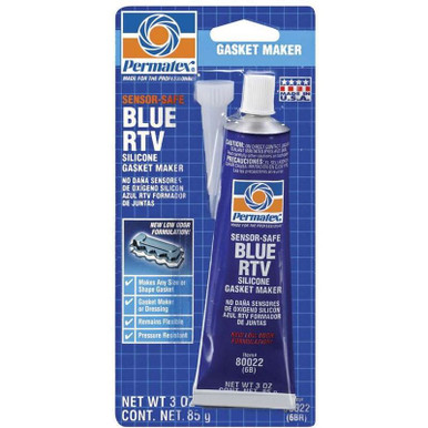 Permatex 80022 Blue RTV Gasket Maker, Sensor-Safe, 3 oz. Tube, Each