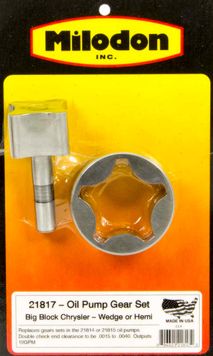 Milodon 21817 Oil Pump Gears, 1.100 in Tall, Milodon External Oil ...