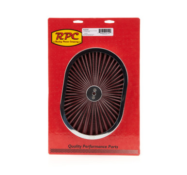 RPC R2215T 12 in. Oval Air Cleaner Lid, Super Flow, Filtered, Red ...