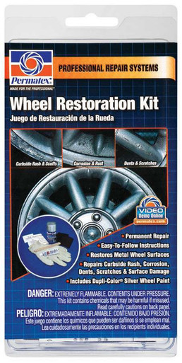 Permatex 9142 Wheel Restoration Kit, Metal Prep/Paint/Filler, Sil