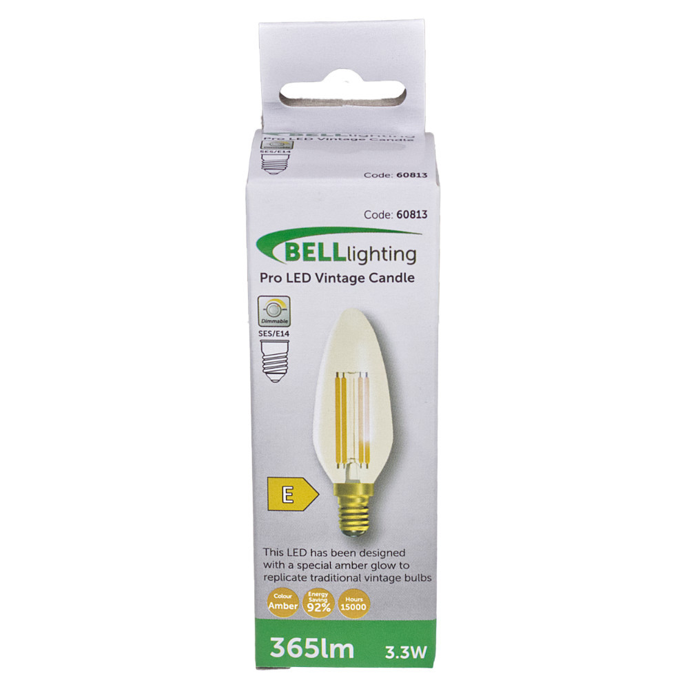 Bell 3.3w LED SES Candle Amber Dimmable