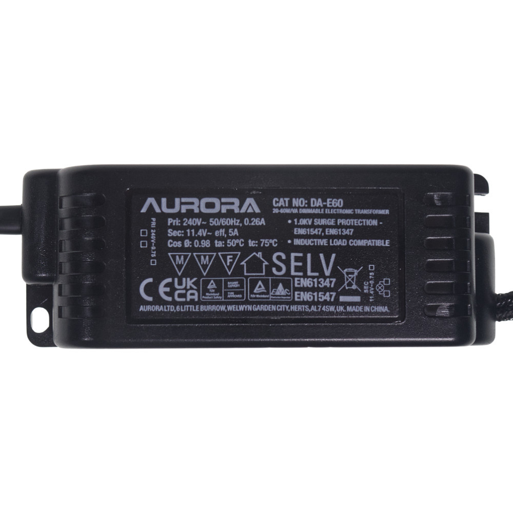 12v Downlight Transformer DA-E60, Lamp Fittings
