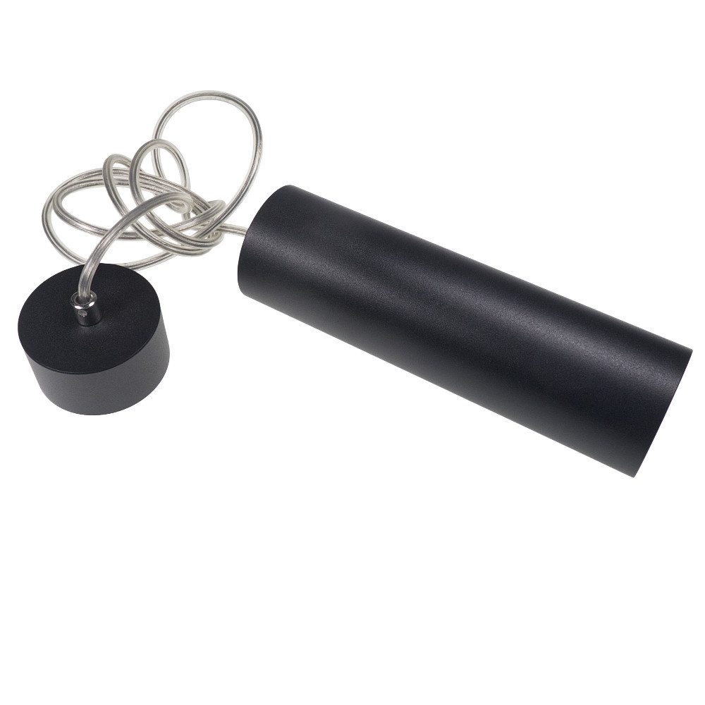 Dasan Single Long Fixed Round Pendant Black