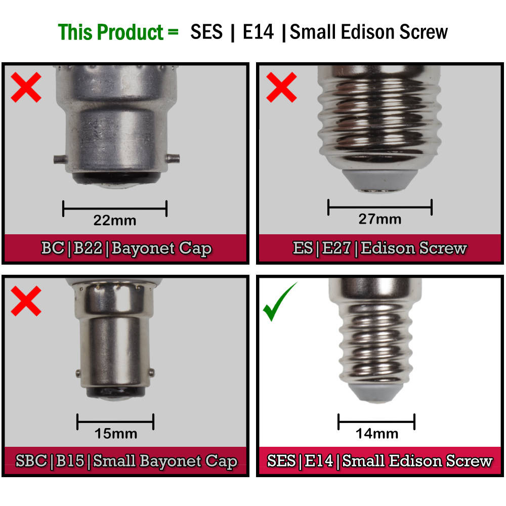 SES | E14 | Small Edison Screw Brass Threaded Lampholder with 10mm ...