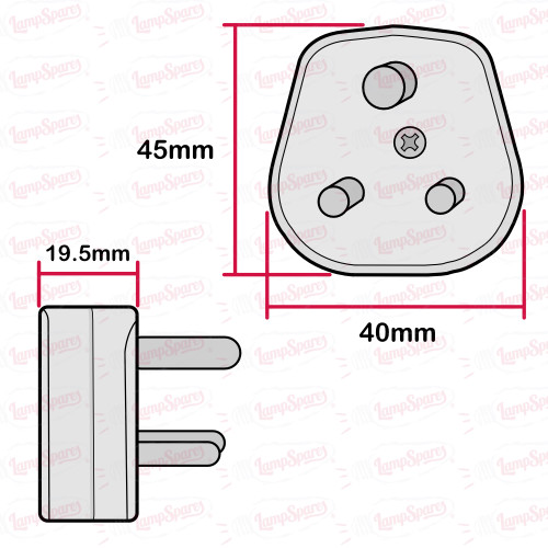 Round 3 Pin Plug 5A | Spare Round Pin Plug | Lampspares