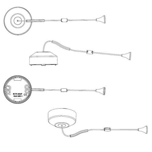 2-Way Pull Cord Switch - Black Nickel