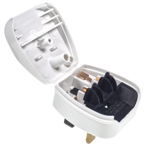 Euro to UK 2 Pin Flat Plug Adaptor White