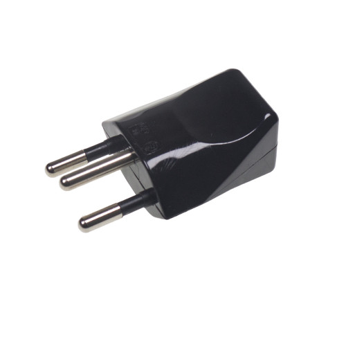 Black 10Amp 3 Pin Earthed Swiss Plug