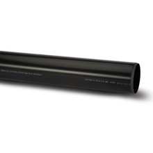 Polypipe Soil & Vent 82mm Black 3M Plain End Pipe Black