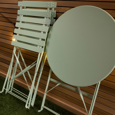 Charles Bentley Folding Metal Bistro Set Green