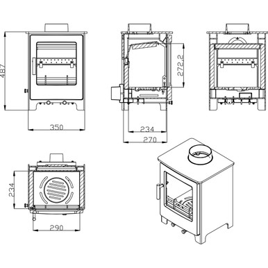Woodford Lowry 5 Wood Burning / Multifuel Ecodesign Stove - Basic Packs