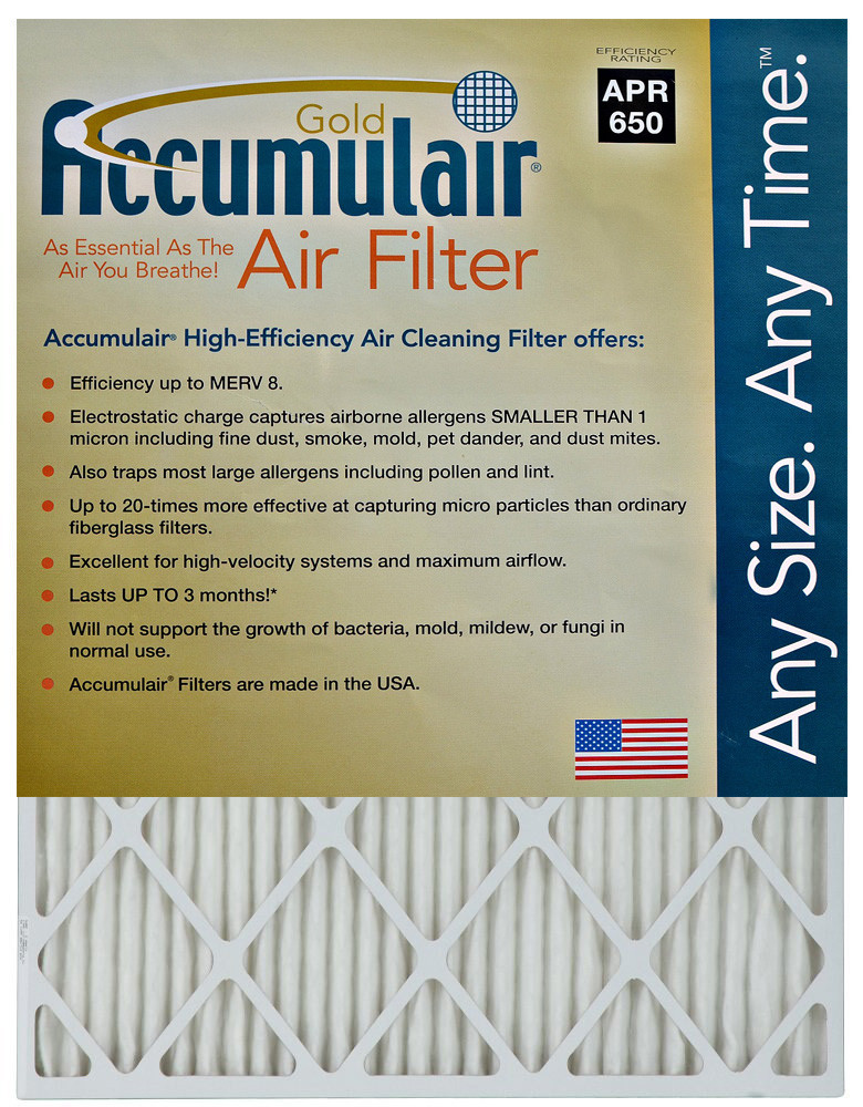 Accumulair Gold 1-Inch Filter (MERV-8) - 4 PACK