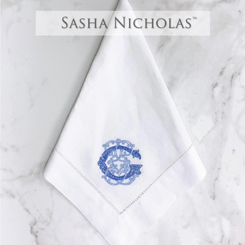 Carlson-Fort Sasha Nicholas White Linen Dinner Napkin | Couture ...