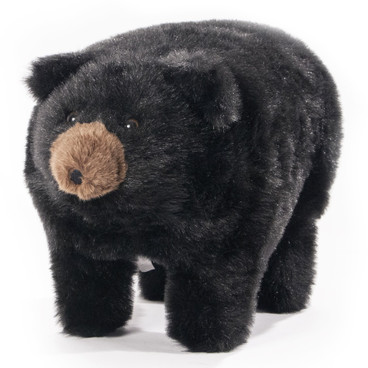 Plush Black Bear Footstool