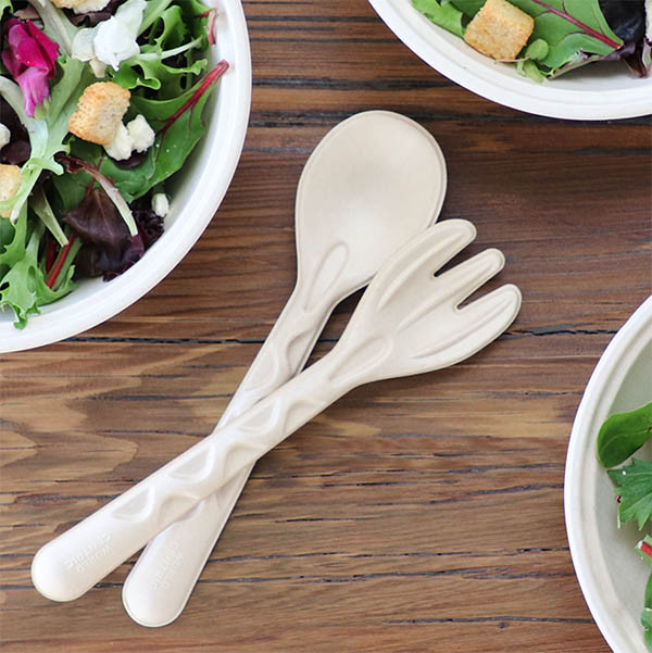 Sample of 10" Compostable Fiber Serving Spoons