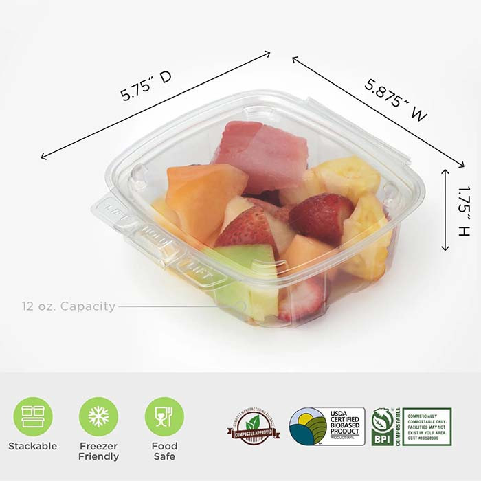 Good Natured 12 oz PLA Clamshell Containers | BDV09030