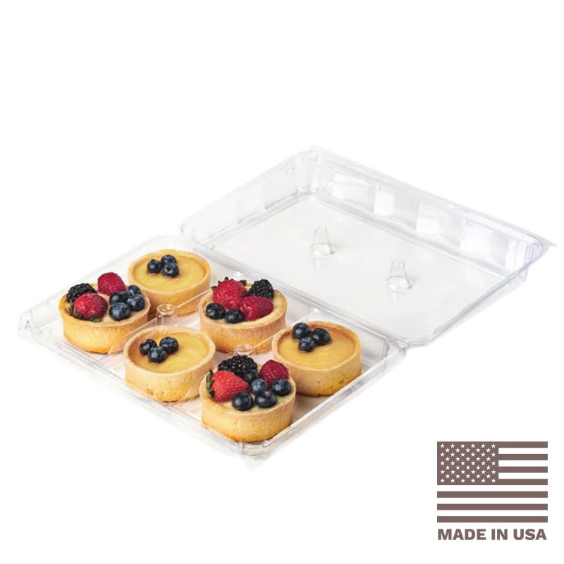 6-Pack 3" Compostable PLA Clear Donut Containers | BXX00160