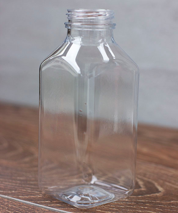 12 oz Plastic PET Square Juice Bottles | Wholesale Bulk