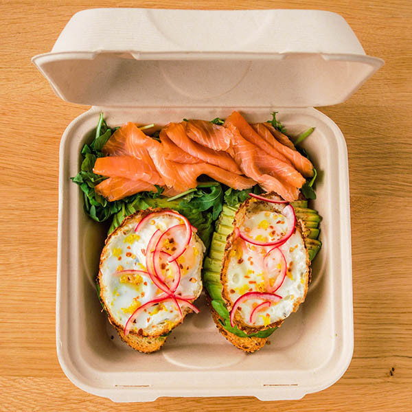 Fiber Clamshells Containers 1-Section | 9x9x3 | TO-SC-U9-LFP