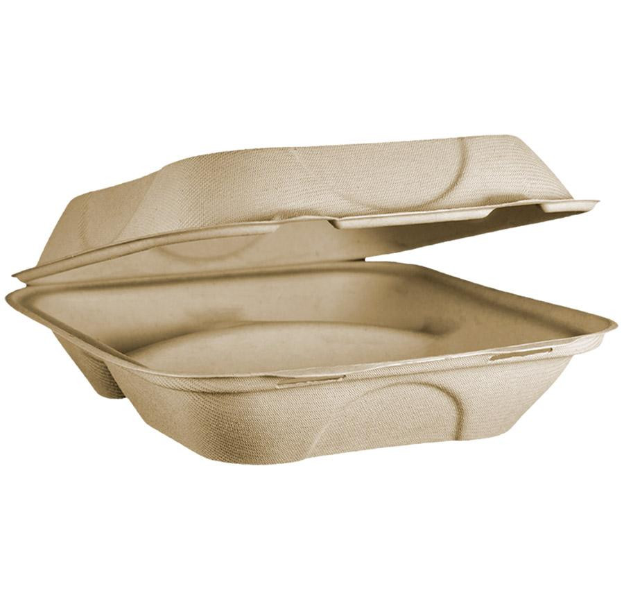 Fiber Clamshell Containers 8 x 8 x 3 | TO-SC-U8T-LFP