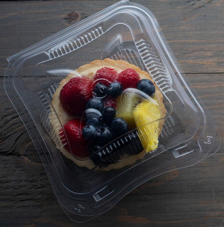 Clear PLA Clamshell Container | 6 x 6 x 3 | Sample