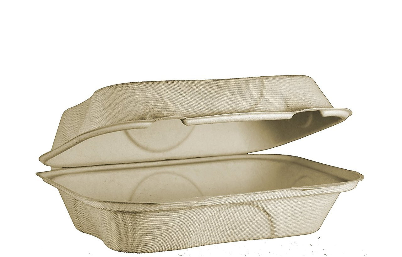 Sample of Compostable Fiber Hoagie Boxes