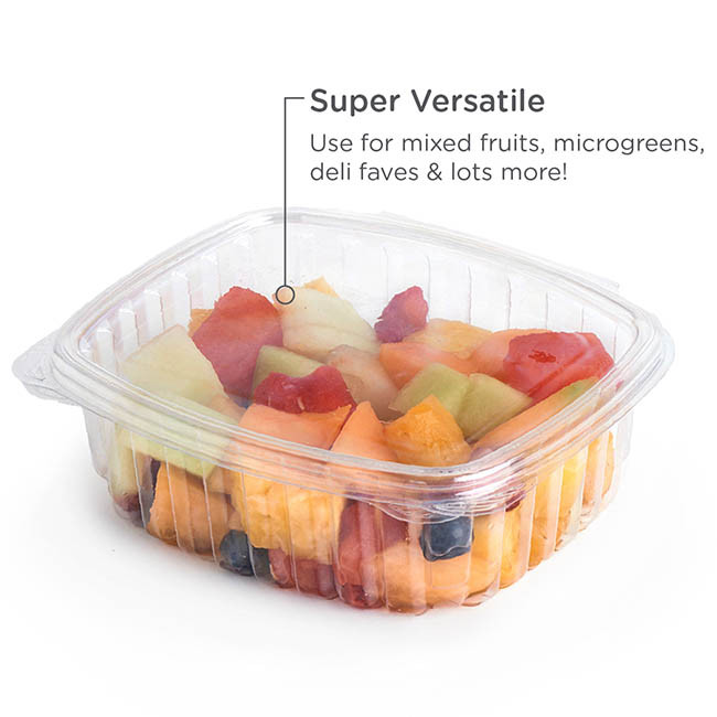 32 oz Compostable PLA Clamshell Deli Containers w/Lids | BDV09008