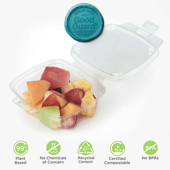 Good Natured 12 oz Tamper Evident PLA Clamshell Containers | BDV09030