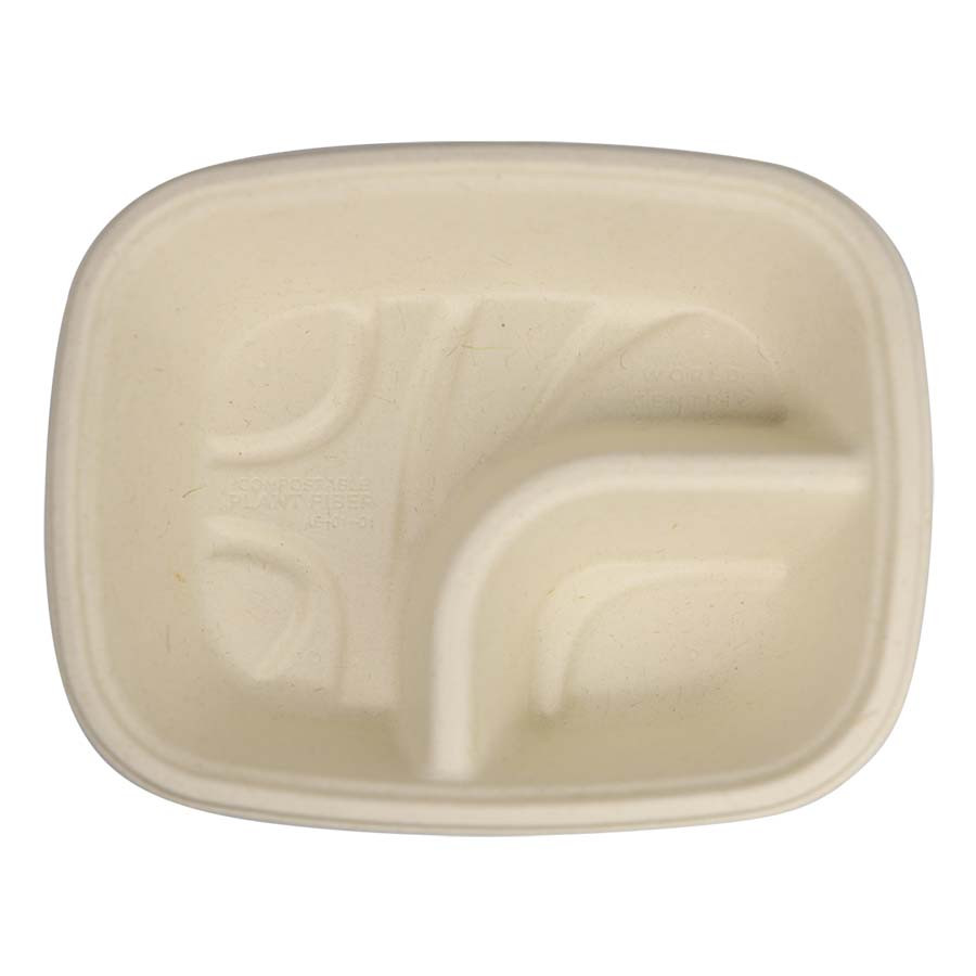 7x5" 2-Compt Fiber Chip & Dip Trays | TR-FB-75D-LFP