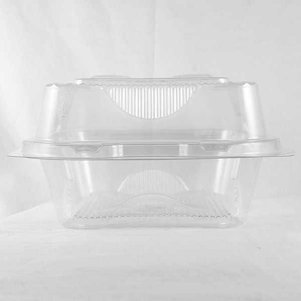 6x6x3" Compostable PLA Plastic Clamshell Containers | KL-CS-6N