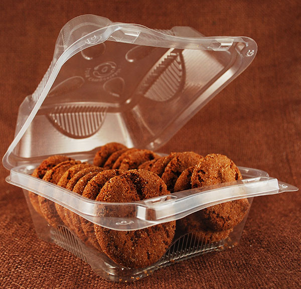 6x6x3" Compostable PLA Plastic Clamshell Containers | KL-CS-6N