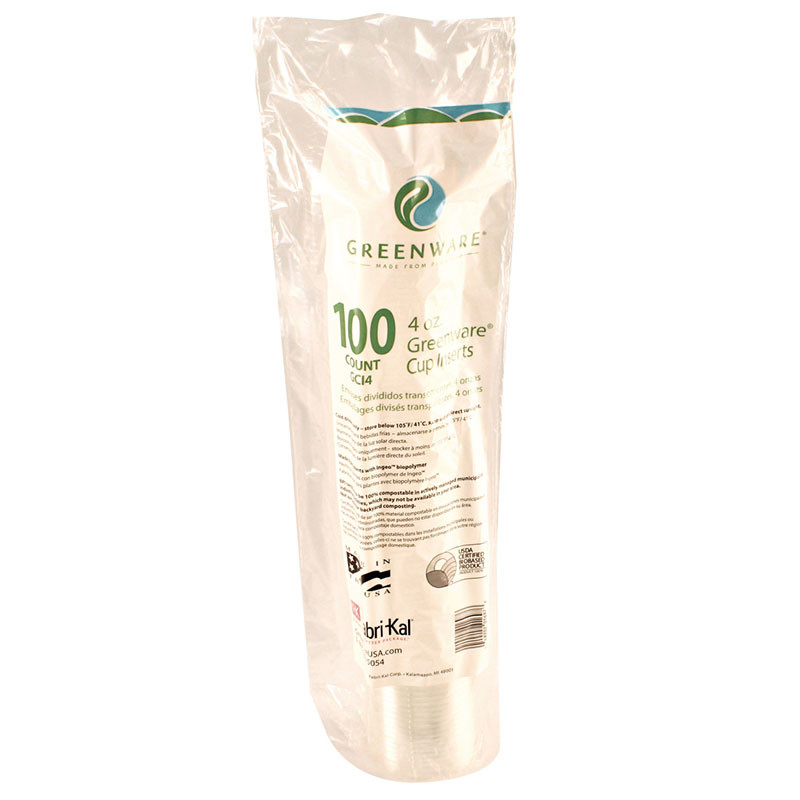 4 oz Greenware Compostable PLA Parfait Inserts GCI4 | 9509125