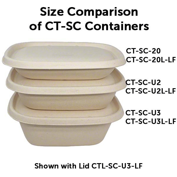 30 oz PLA-Lined Compostable Fiber To-Go Boxes | CT-SC-U2L-LF