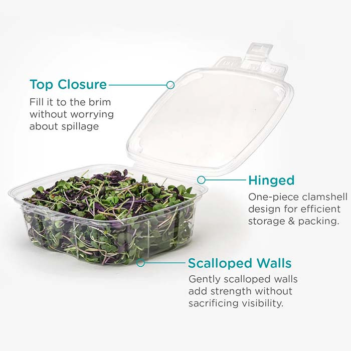 Good Natured 24 oz Tamper Evident PLA Clamshell Containers | BDV09032