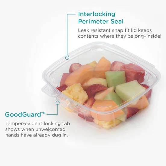 Sample of 32 oz Compostable PLA Clamshell Containers