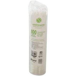 Greenware 12-24 oz PLA Flat Lids No Hole | 9509128 - LGC12-24F
