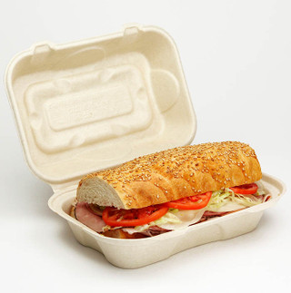 Fiber Hoagie Boxes w/ PLA Lining, No PFAS | TO-SC-UHBL-LF