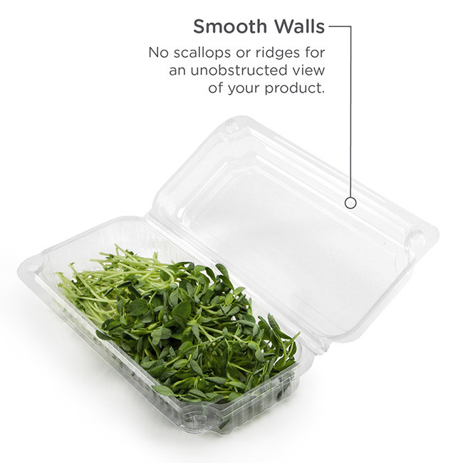 16 oz Compostable Low Profile PLA Clamshell Containers | BDX00748